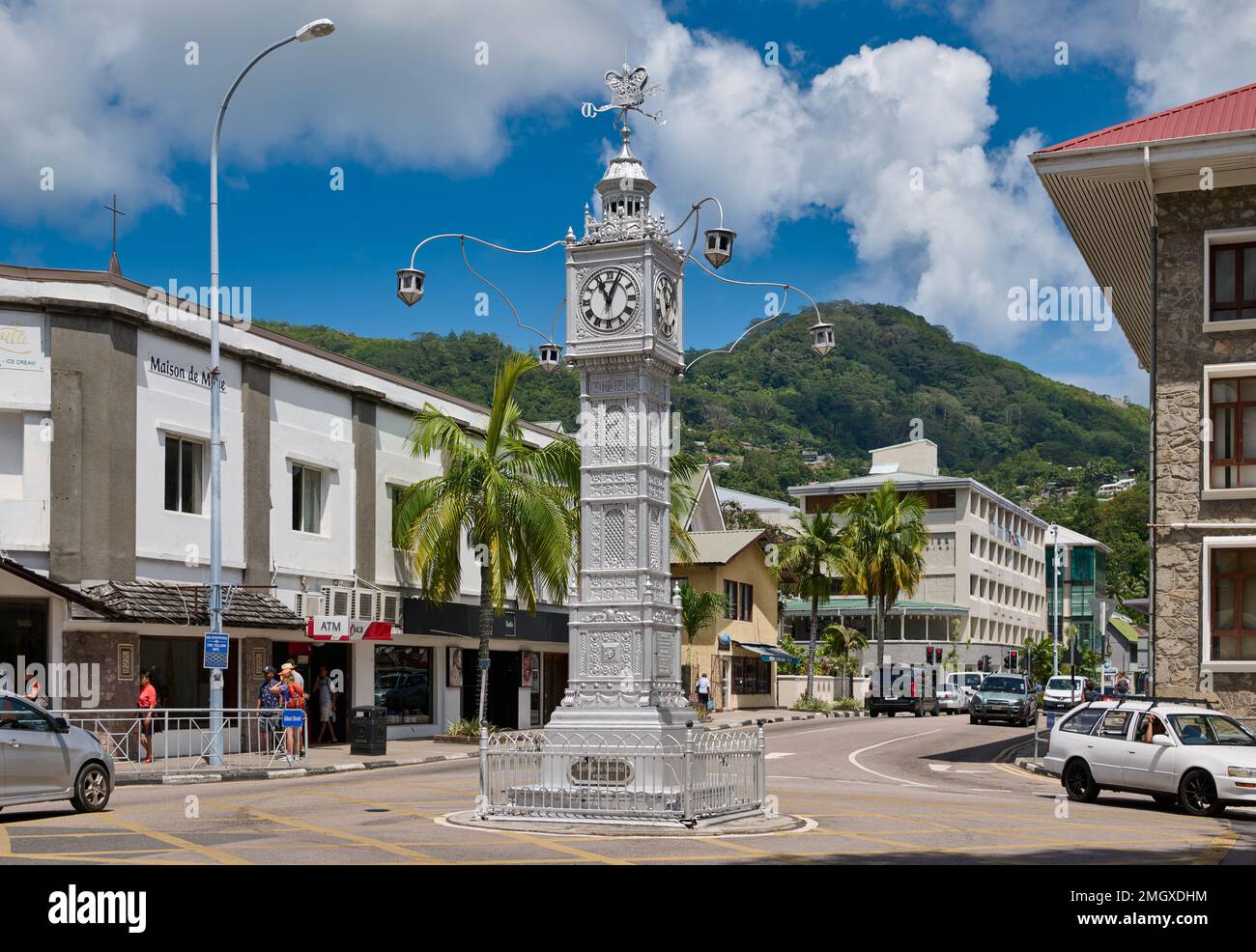 Victoria Clock Tower, Victoria, Mahe, Seychelles Stock Photo - Alamy
