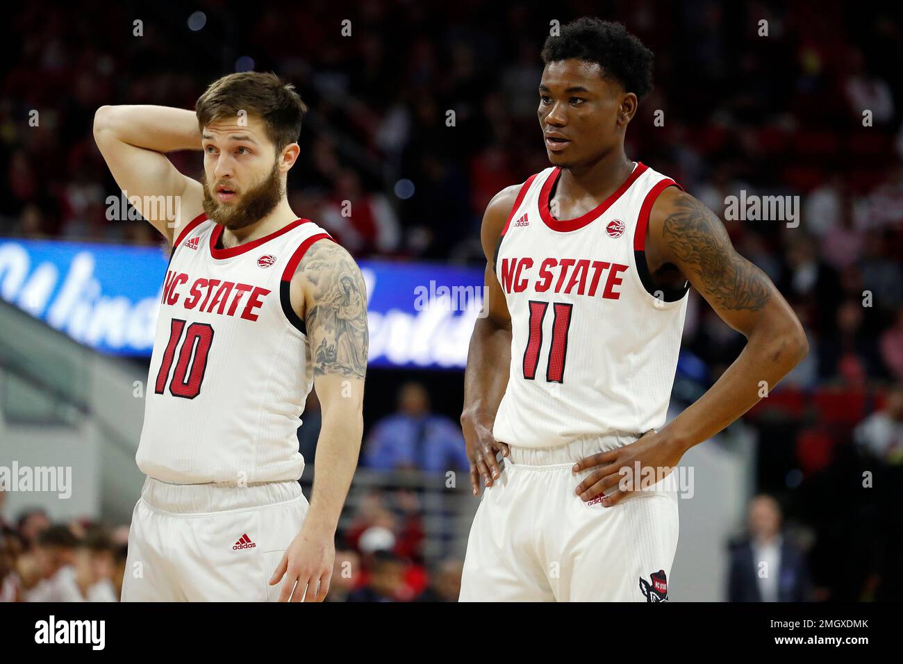 North Carolina State's Markell Johnson (11) and Braxton Beverly (10 ...