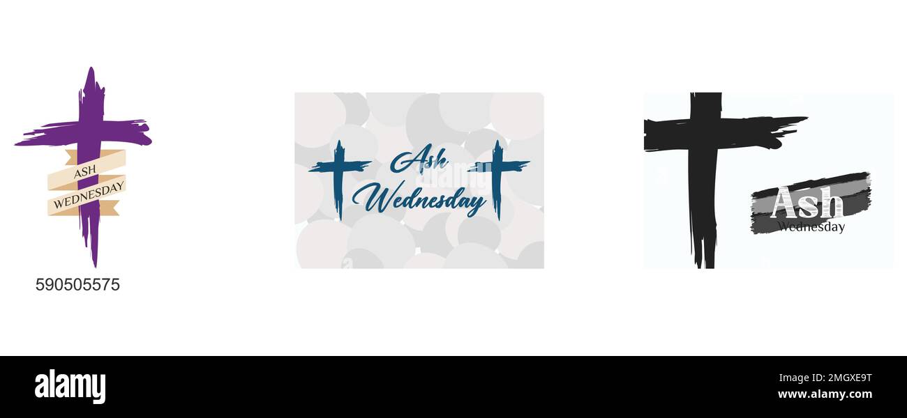 Poster with traditional ash cross drawing and purple ribbon, Ash ...