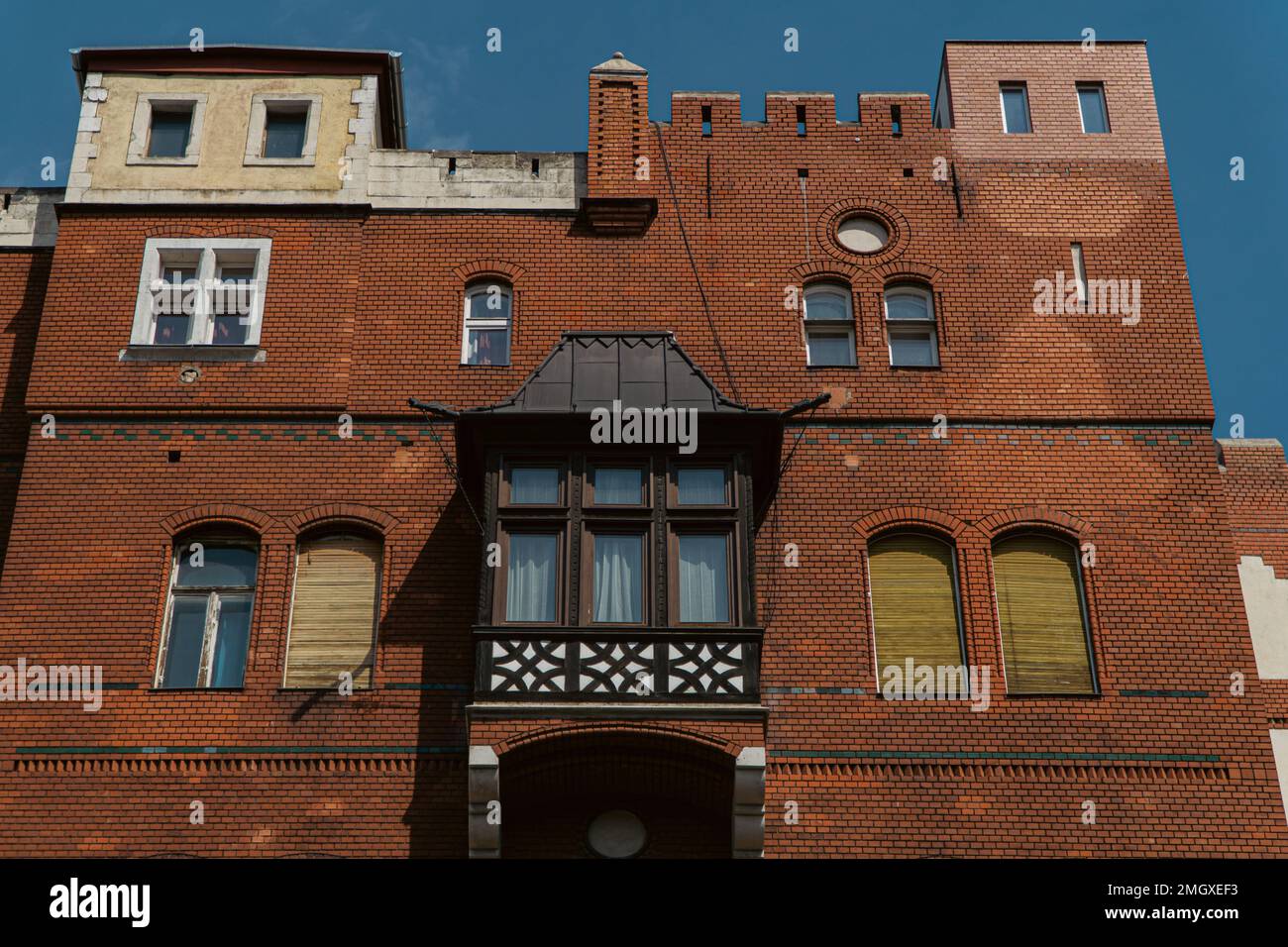 old italian style building in hungary in budapest under blue sky with ...