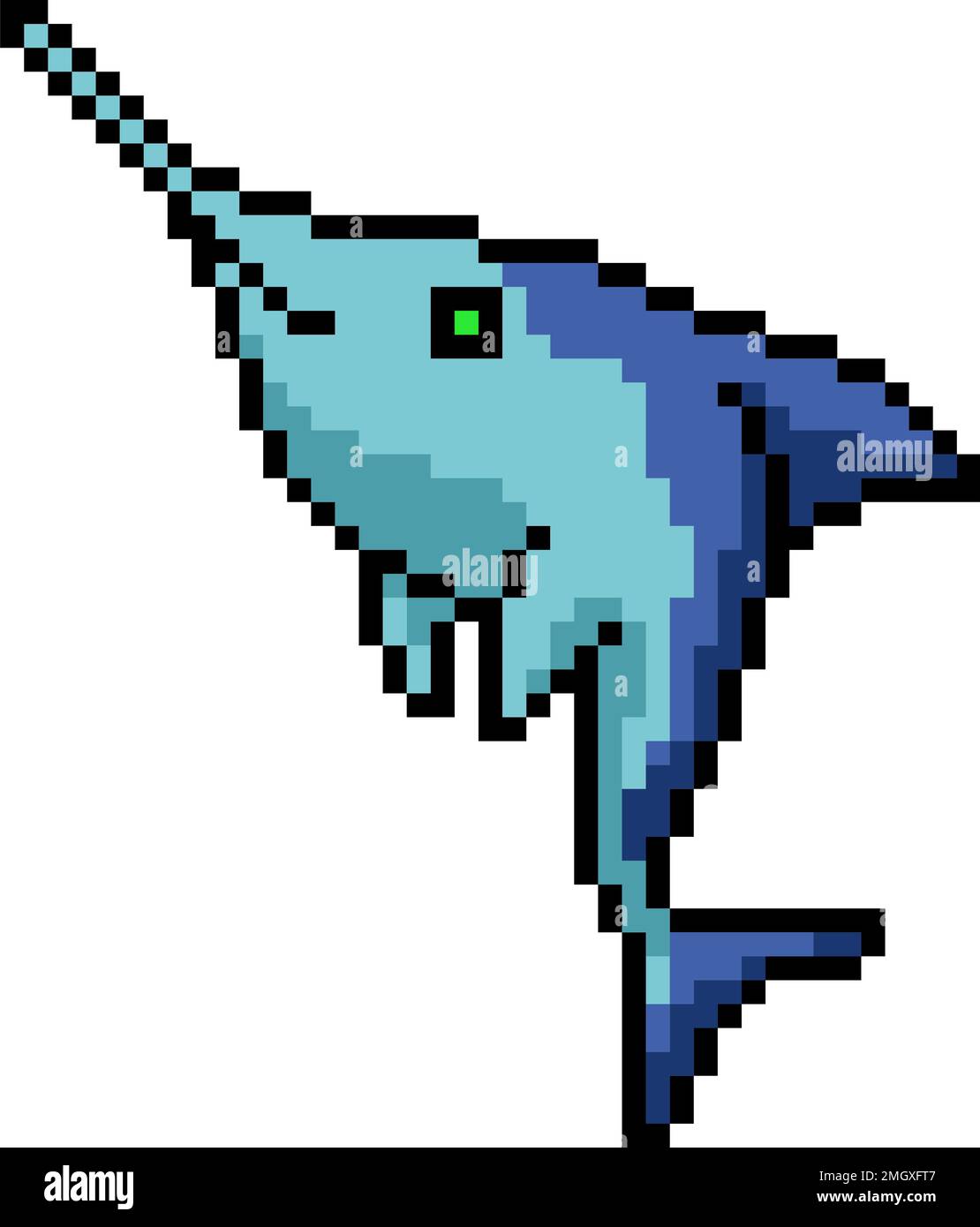 pixel art of needle fish shark Stock Vector Image & Art - Alamy