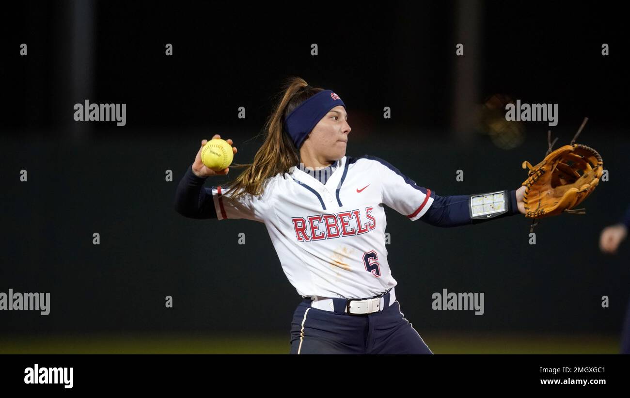 Ole Miss Short Stop Mikayla Allee (6) during an NCAA softball game ...