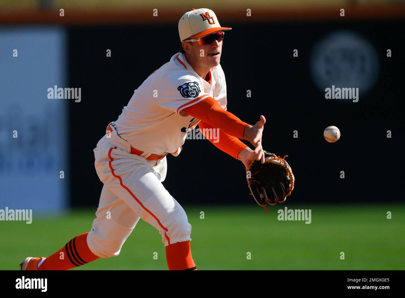 Mercer player RJ Yeager is shown during an NCAA college baseball game ...