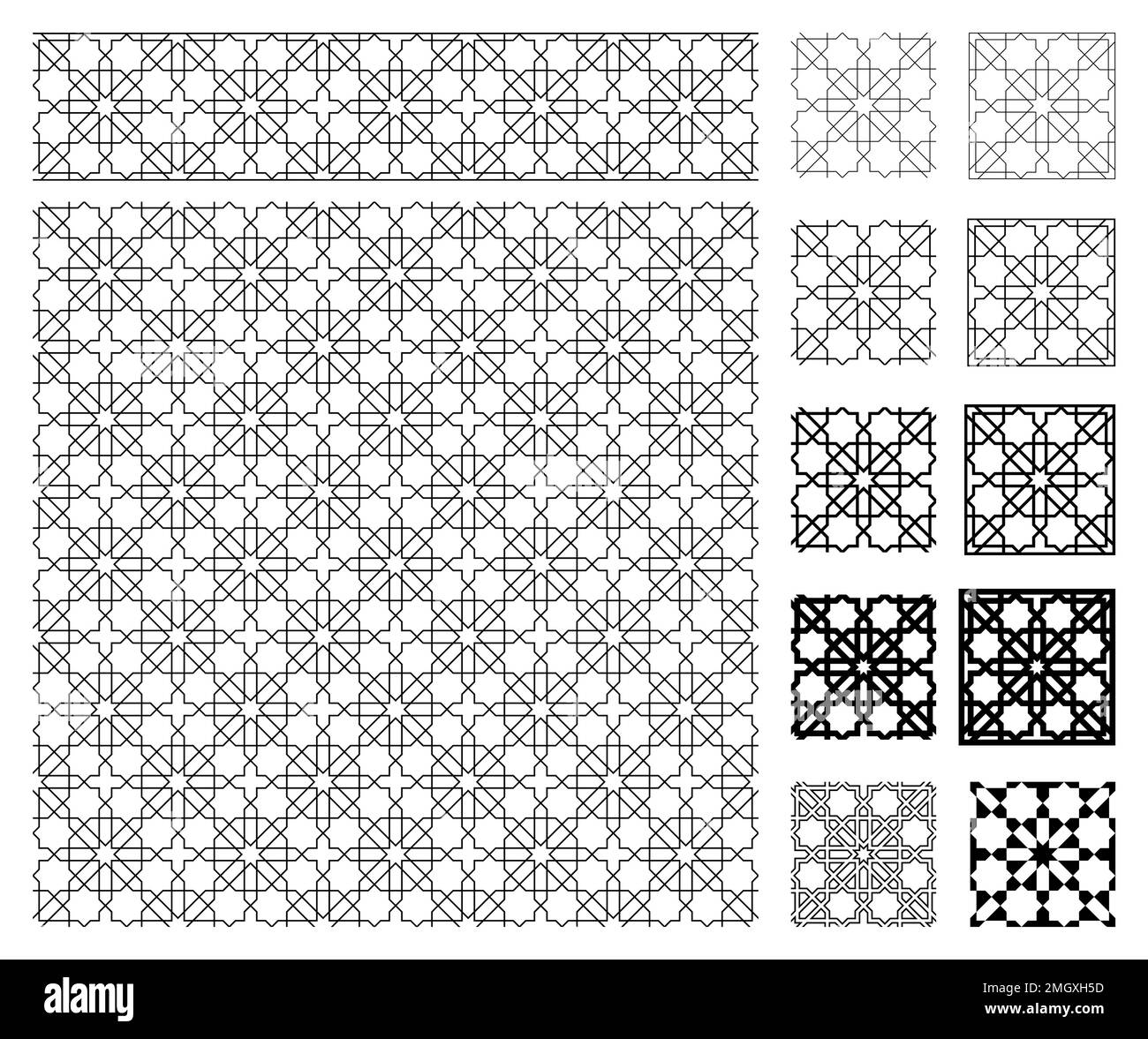 Seamless geometric ornament based on traditional islamic art.Black ...