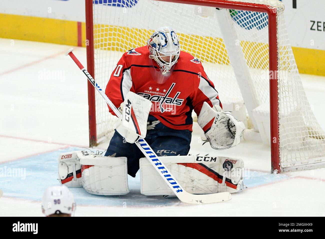Washington Capitals goaltender Braden Holtby (70) stops the puck during ...