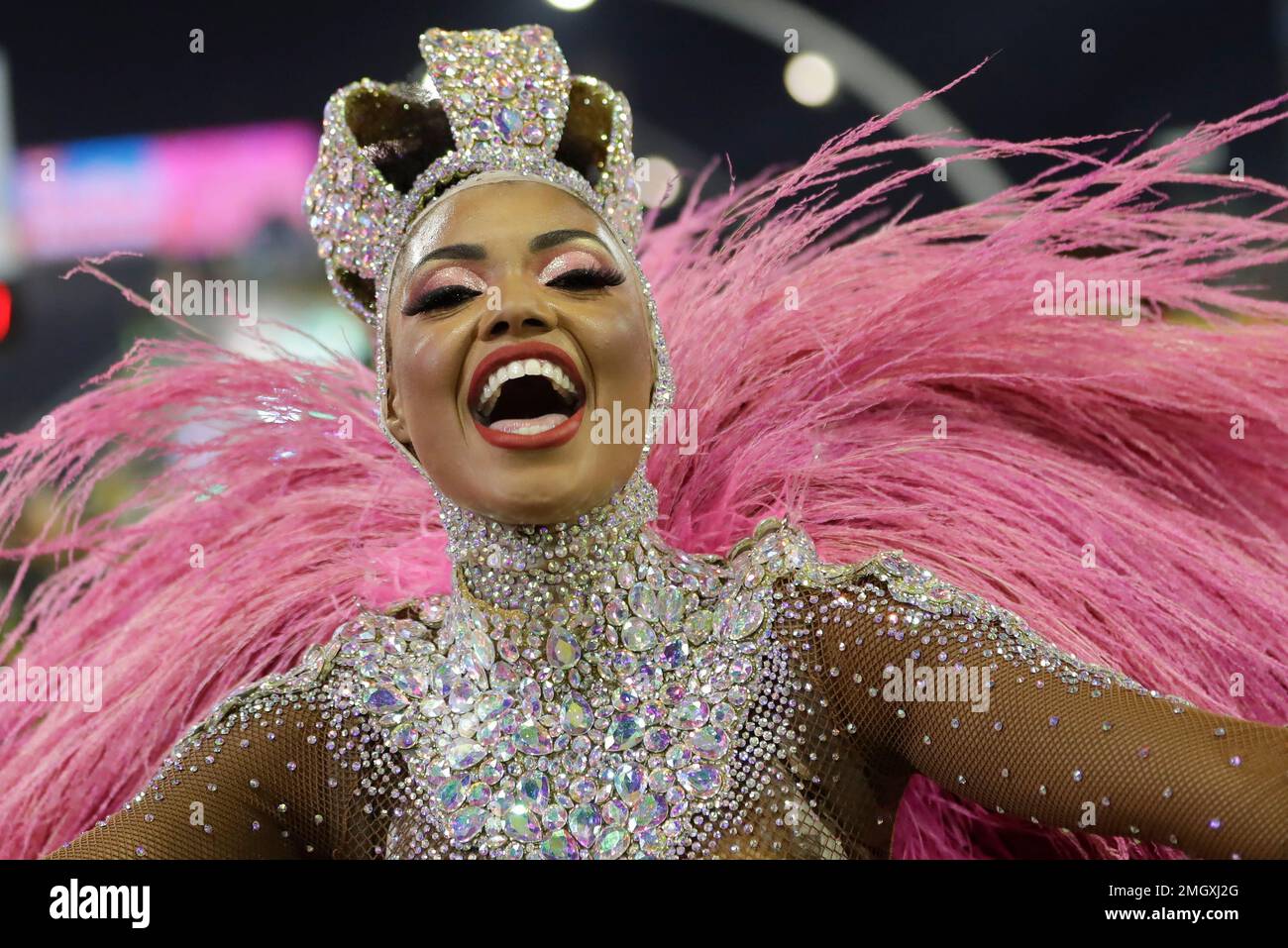 A dancer from the Tom Maior samba school performs during a carnival ...