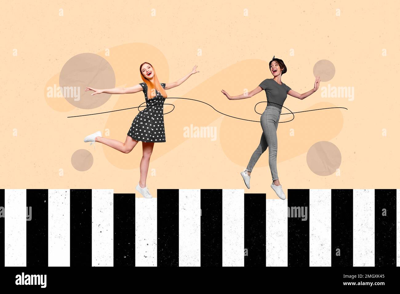 Creative photo 3d collage artwork poster postcard of people beautiful ...