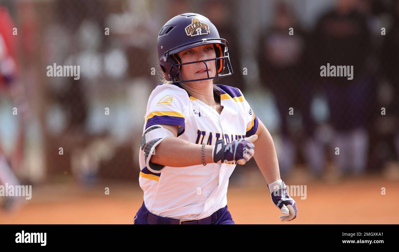 University at Albany outfielder Alexis Phillips during an NCAA softball ...
