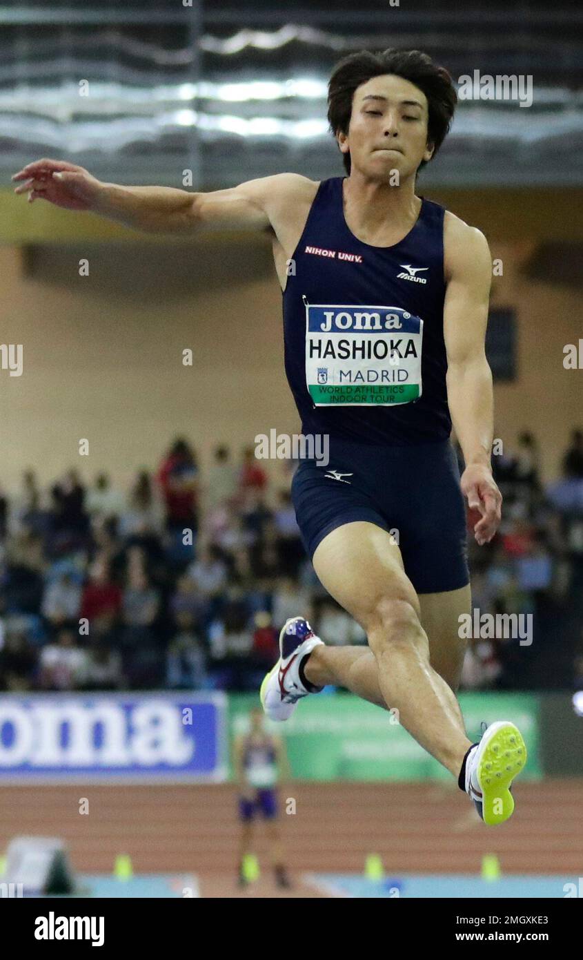 Yuki Hashioka of Japan, competes in the Long Jump men during the World ...