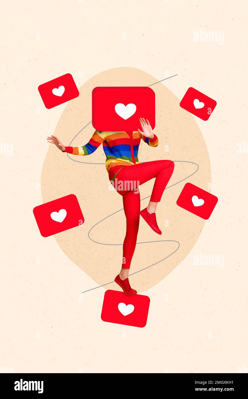 Creative photo 3d collage artwork poster of popular blogger obsessed ...