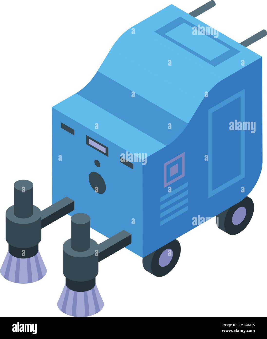 Small sweeper icon isometric vector. Road truck. Side urban Stock ...