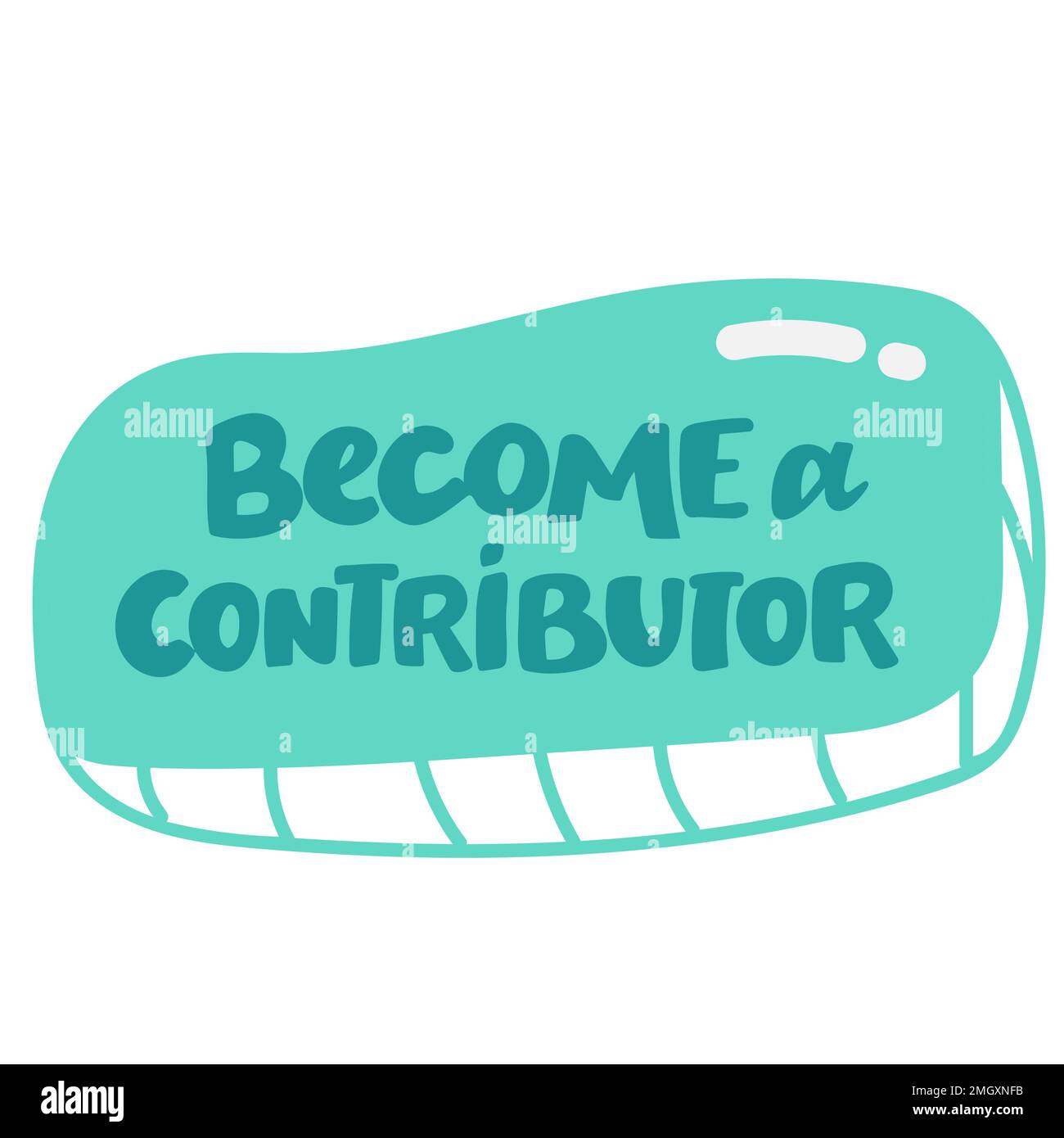 Become a contributor written with green. Become a contributor lettering color on white ...