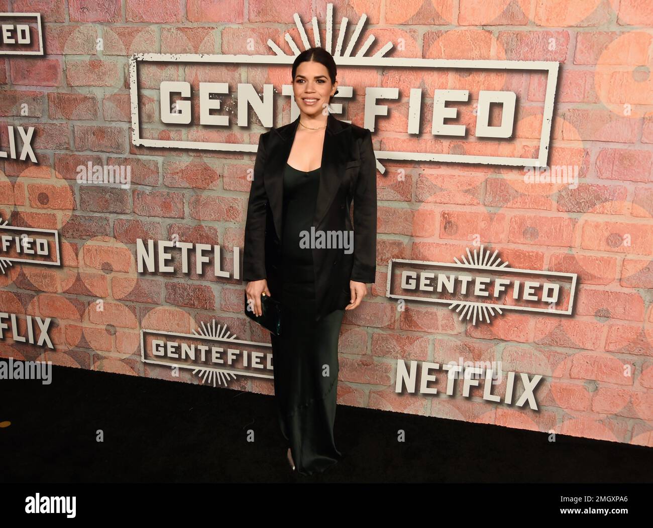 America Ferrera, producer of the Netflix series "Gentefied," poses at the first-season premiere ...
