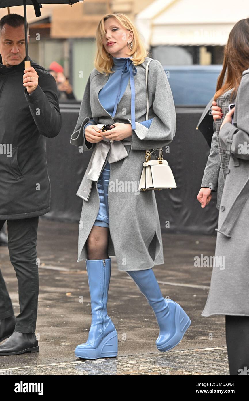 Courtney Love arriving at Fendi show during Haute Couture Fashion Week ...