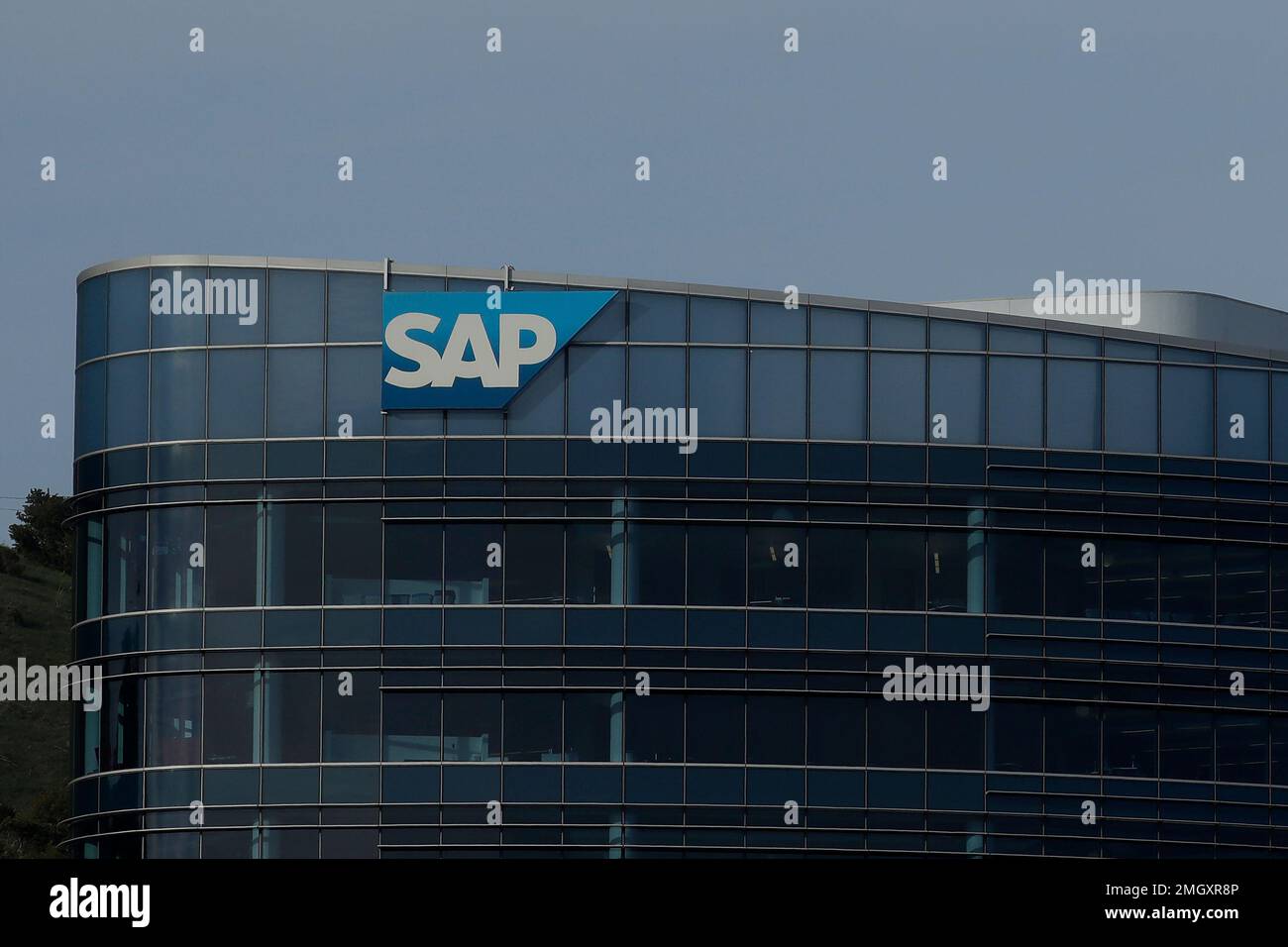 An SAP sign is shown on a location in South San Francisco, Calif ...