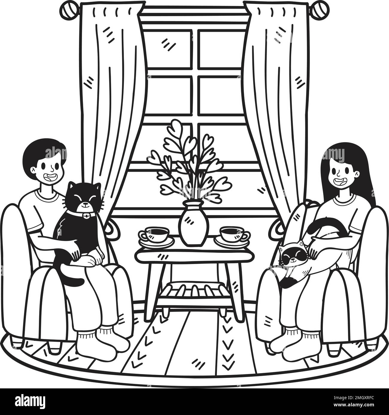 Owner sits Stock Vector Images - Alamy