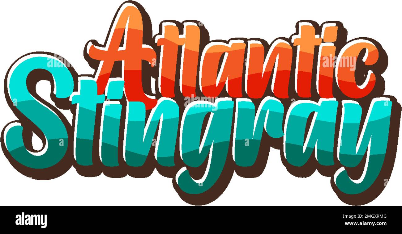 Atlantic stingray text logo illustration Stock Vector Image & Art - Alamy