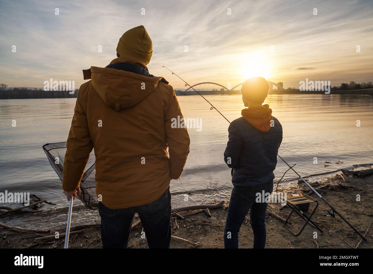 Father son ready fishing hi-res stock photography and images - Alamy
