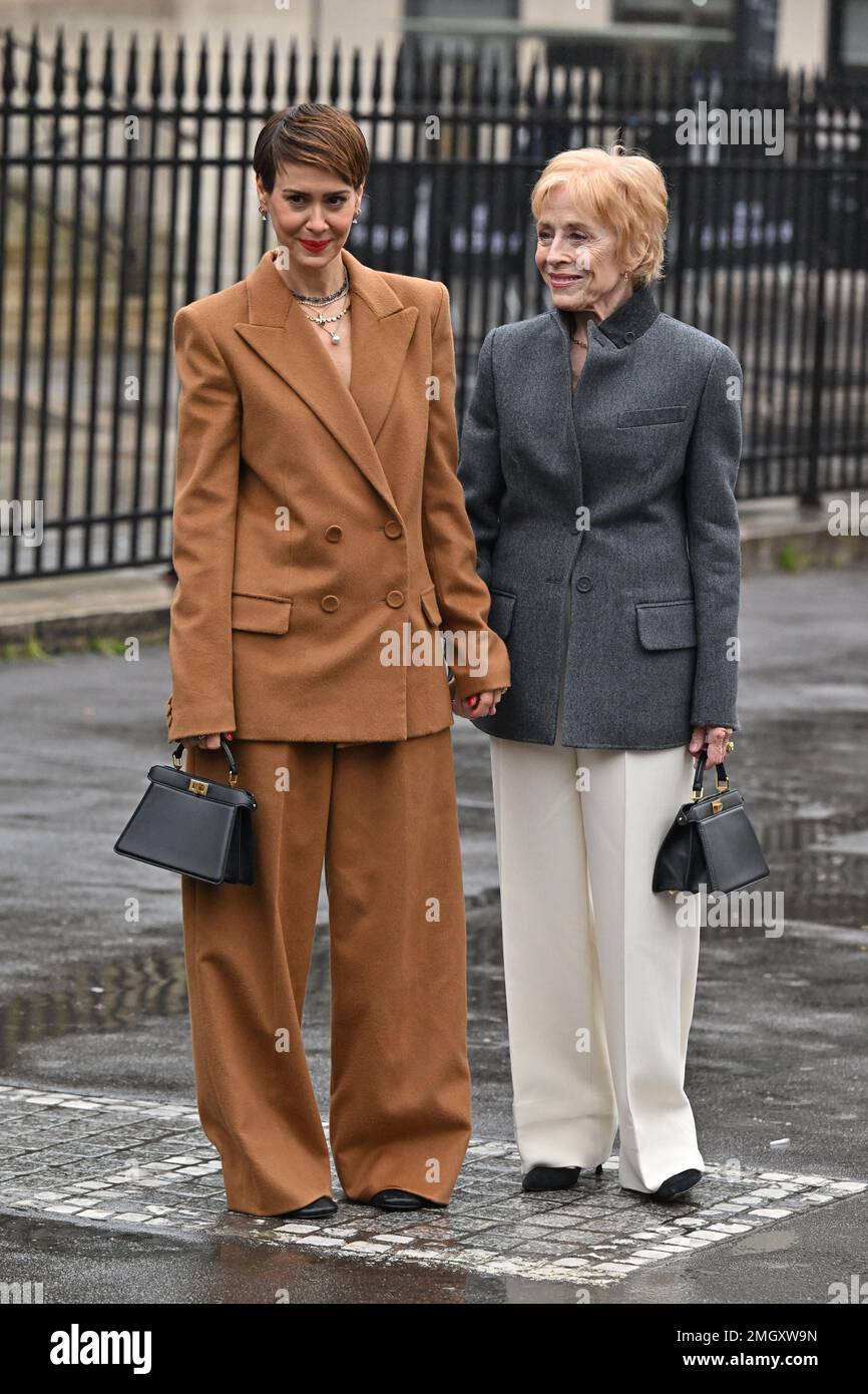 Sarah Paulson, Holland Taylor arriving at Fendi show during Haute ...