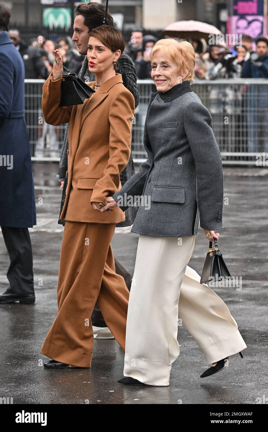 Sarah Paulson, Holland Taylor arriving at Fendi show during Haute ...