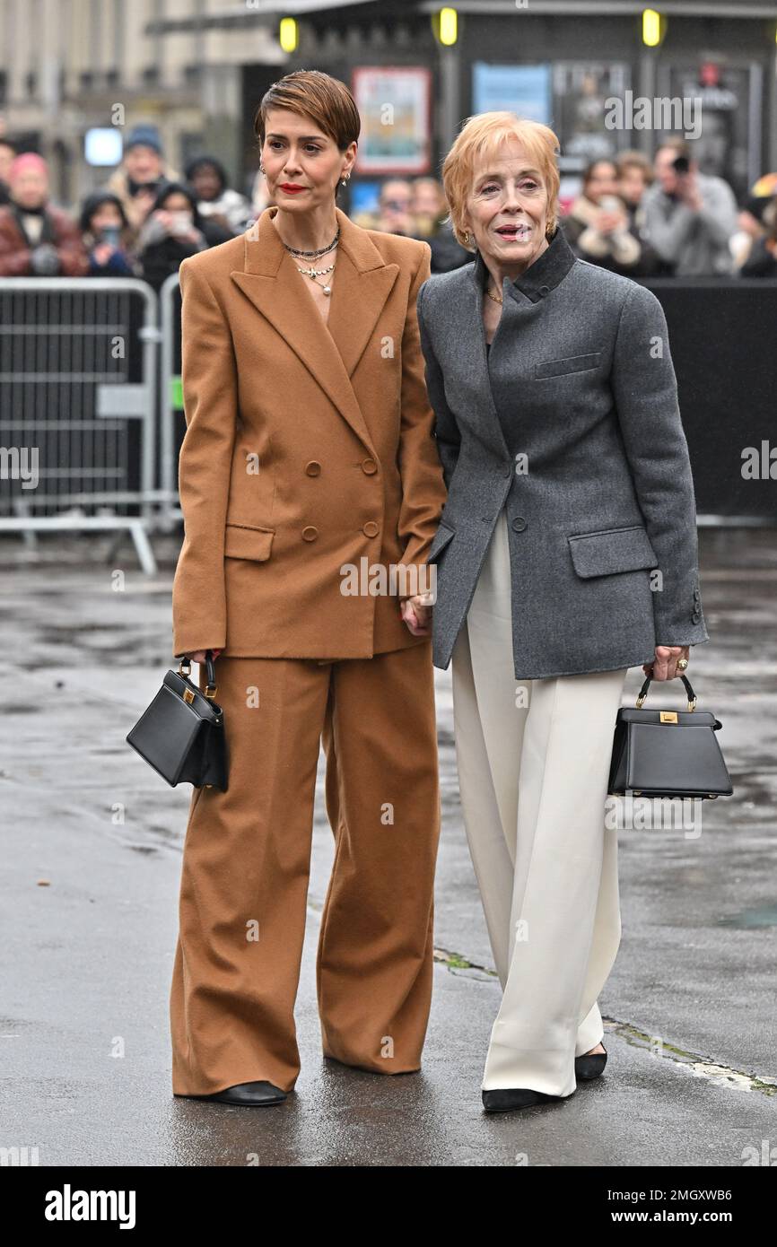 Sarah Paulson, Holland Taylor arriving at Fendi show during Haute ...