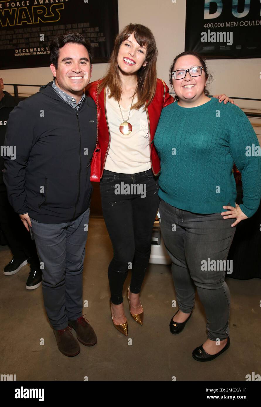 Milla Jovovich seen at the "Hellboy" trailer #2 event with guests at ...