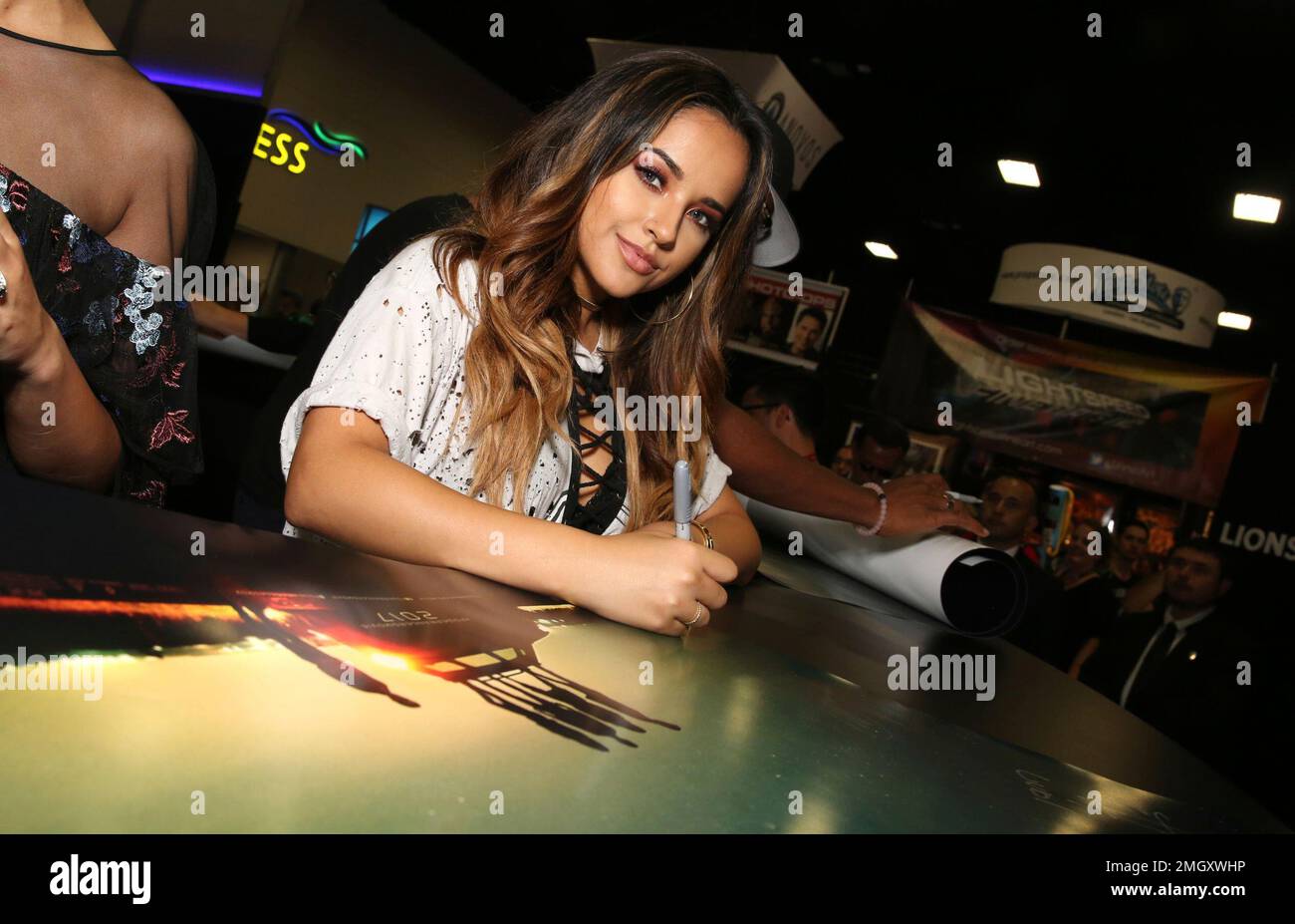 Becky G (Trini, the Yellow Ranger) seen at the Lionsgate photo opp for ...