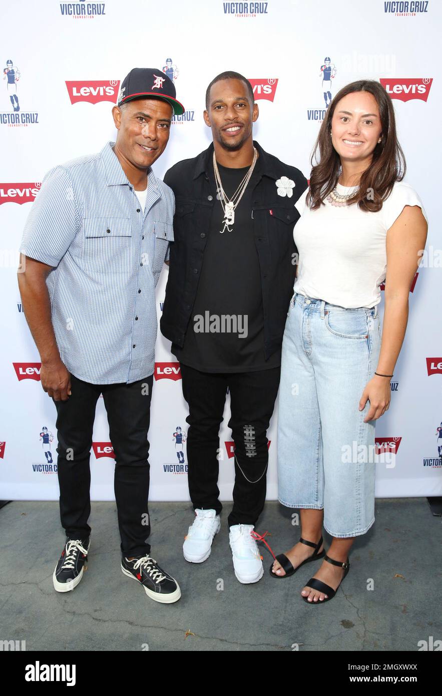 Mark Foxton, from left, Victor Cruz and Kelly Christian are seen at ...