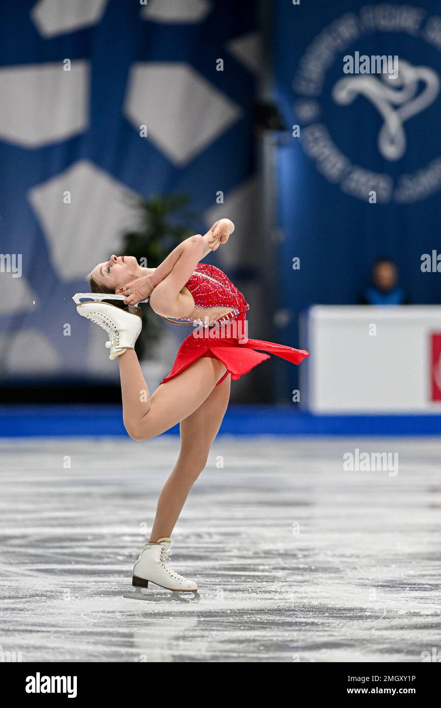Marilena KITROMILIS (CYP), during Women Short Program, at the ISU European Figure Skating ...