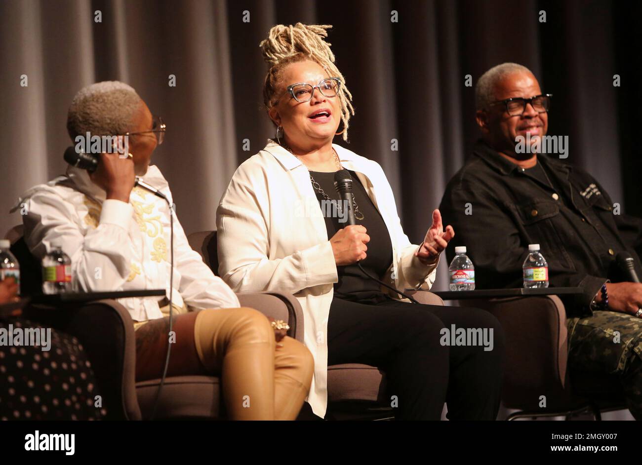 Cynthia Erivo, director Kasi Lemmons and Terence Blanchard seen at the ...