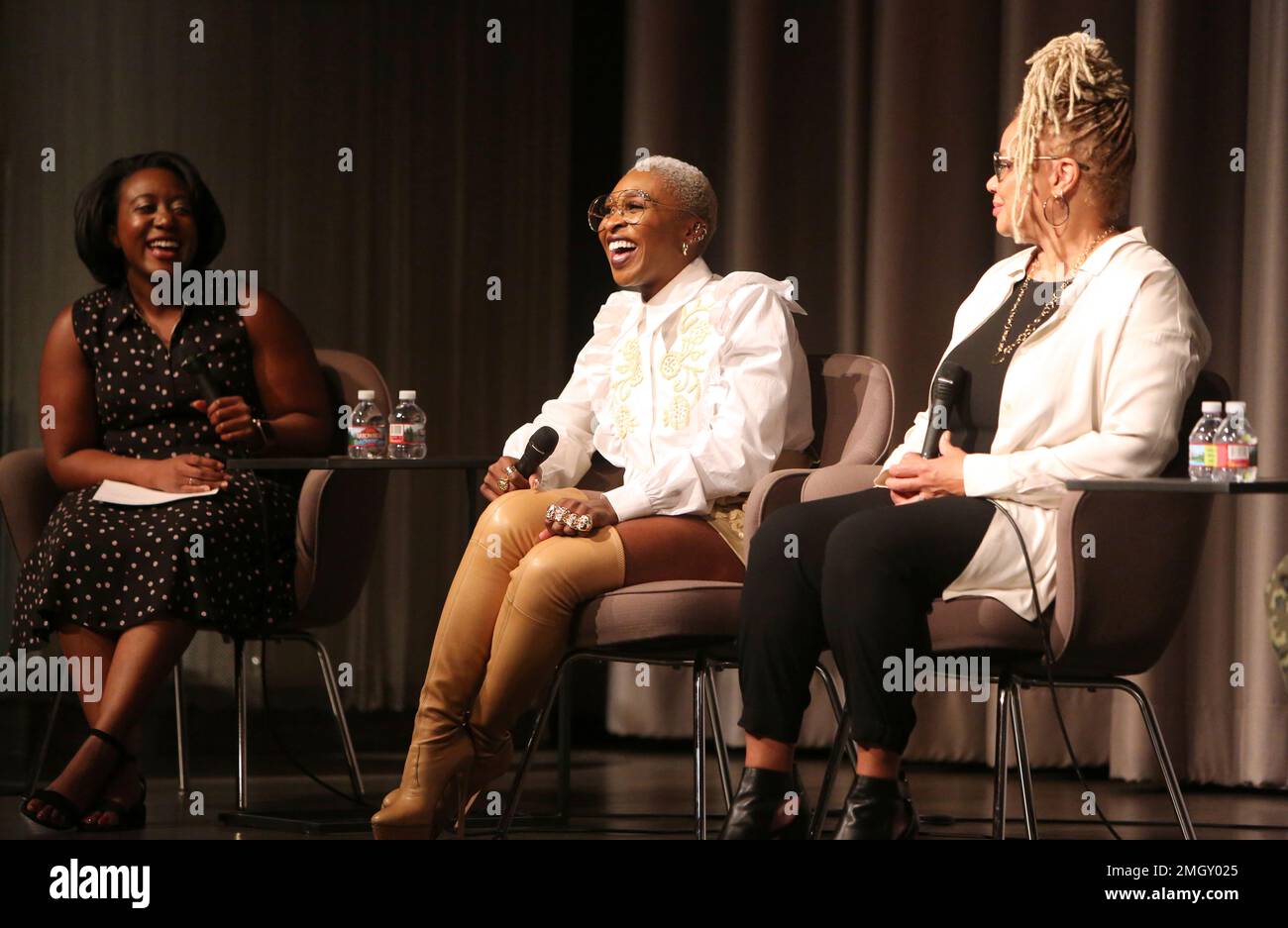 Angelique Jackson, Cynthia Erivo and director Kasi Lemmons seen at the ...