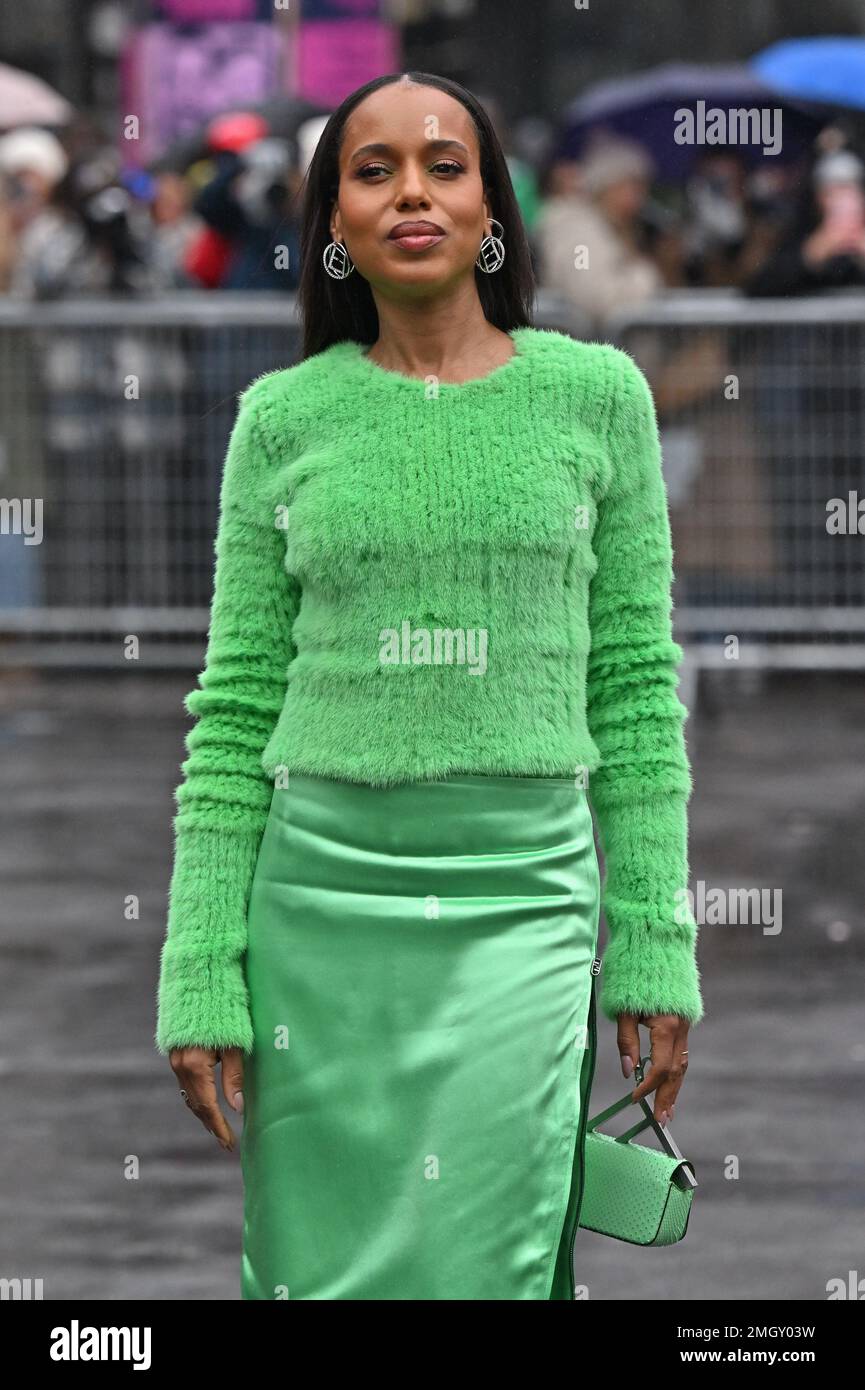 Kerry Washington arriving at Fendi show during Haute Couture Fashion ...