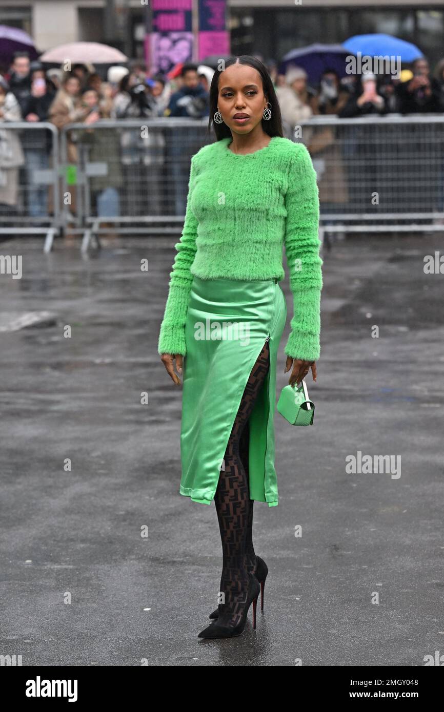 Kerry Washington arriving at Fendi show during Haute Couture Fashion ...