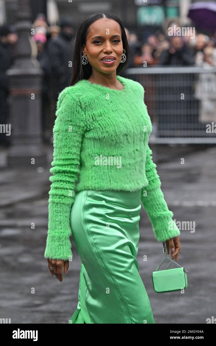 Kerry Washington arriving at Fendi show during Haute Couture Fashion ...