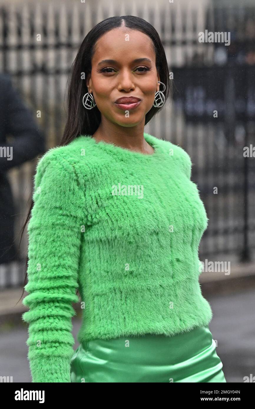 Kerry Washington arriving at Fendi show during Haute Couture Fashion ...