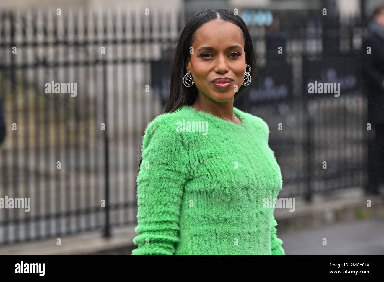 Kerry Washington arriving at Fendi show during Haute Couture Fashion ...