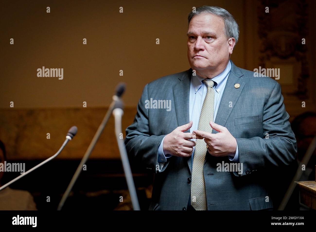 Kentucky Senate President Robert Stivers in the Senate Chamber at the ...