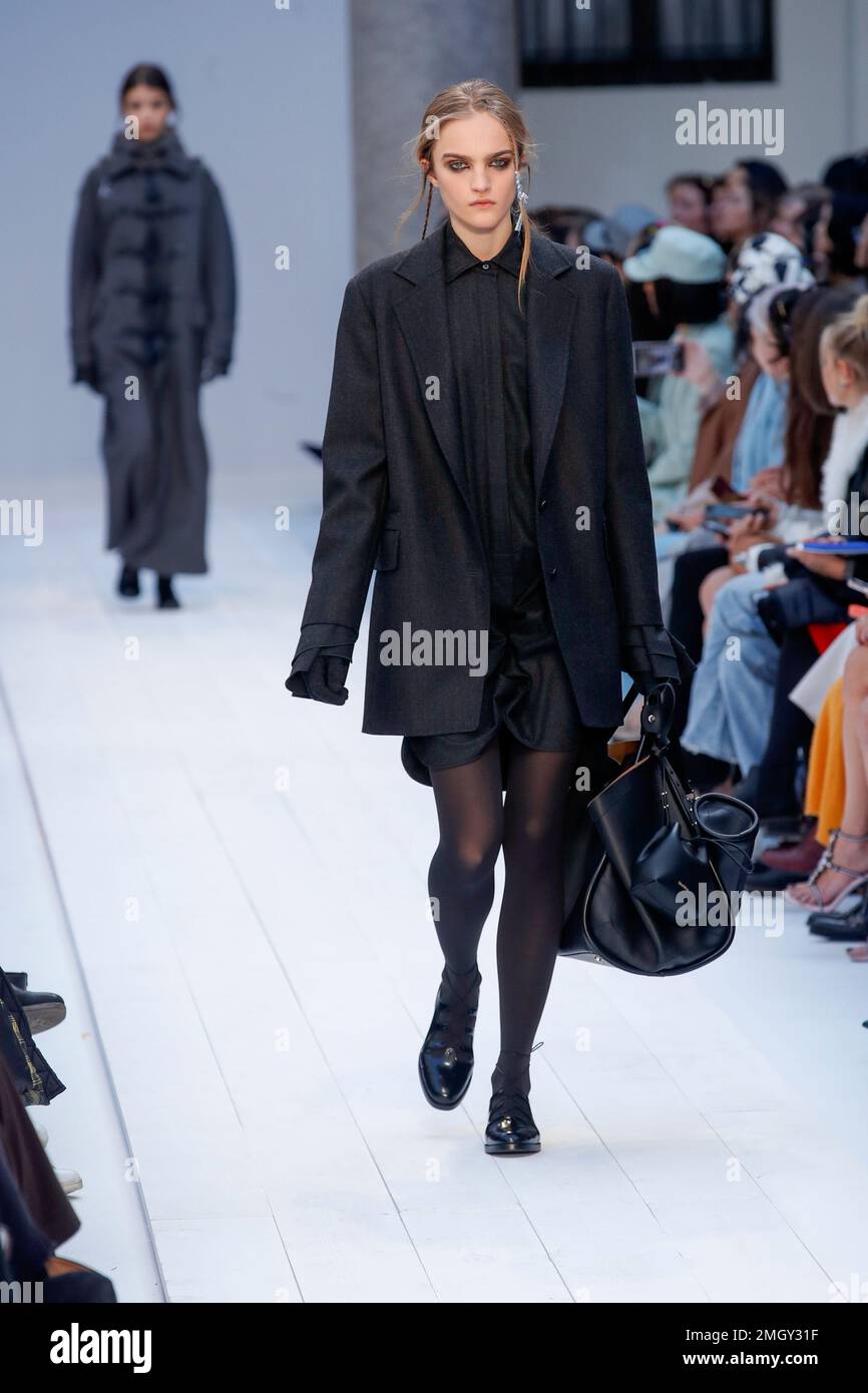 A model wears a creation as part of Max Mara's Fall/Winter 2020/2021 collection, presented in ...