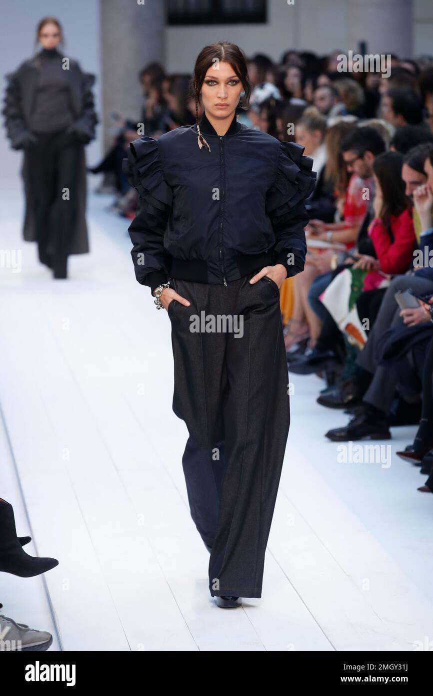 A model wears a creation as part of Max Mara's Fall/Winter 2020/2021 collection, presented in ...