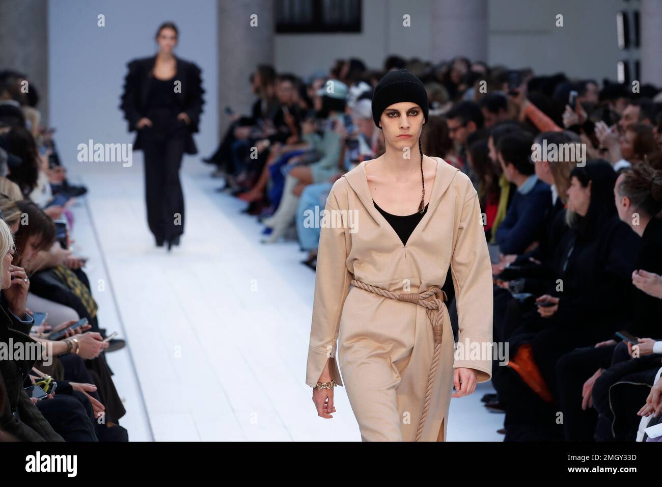 A model wears a creation as part of Max Mara's Fall/Winter 2020/2021 ...