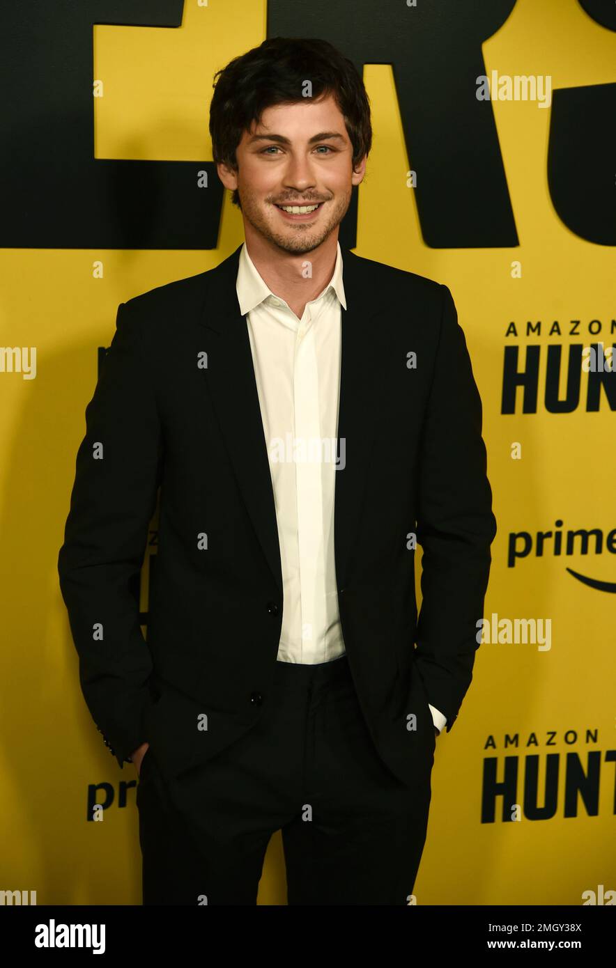 Logan Lerman, a cast member in the Amazon Prime Video series "Hunters ...