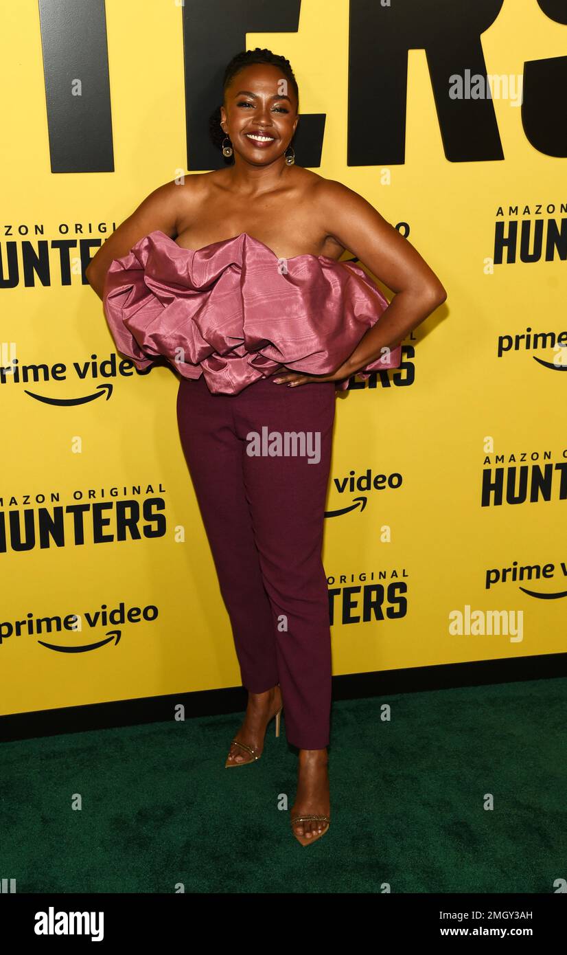 Jerrika Hinton, a cast member in the Amazon Prime Video series "Hunters ...