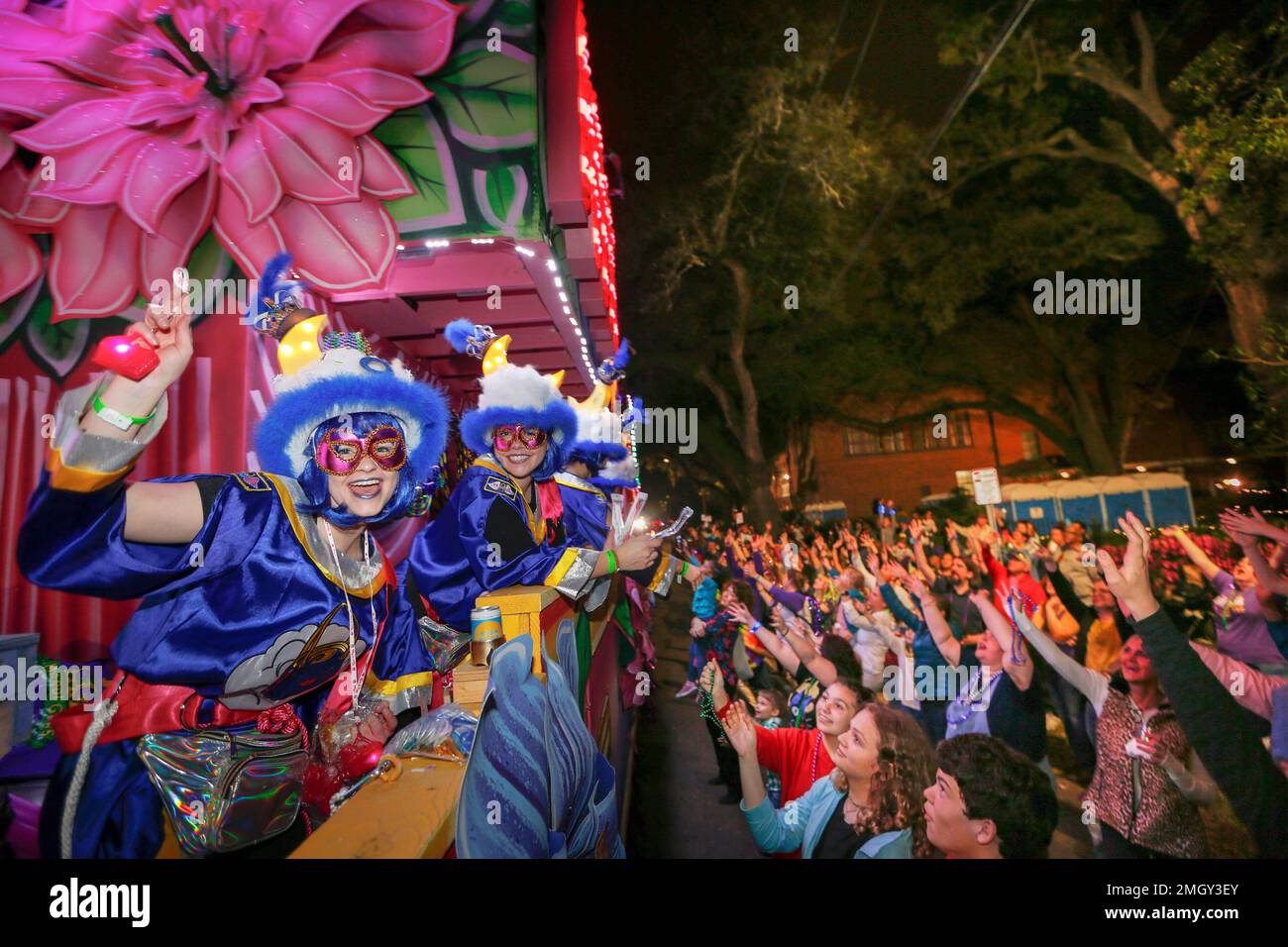 The Mystic Krewe of Nyx parade makes its way through the streets during ...