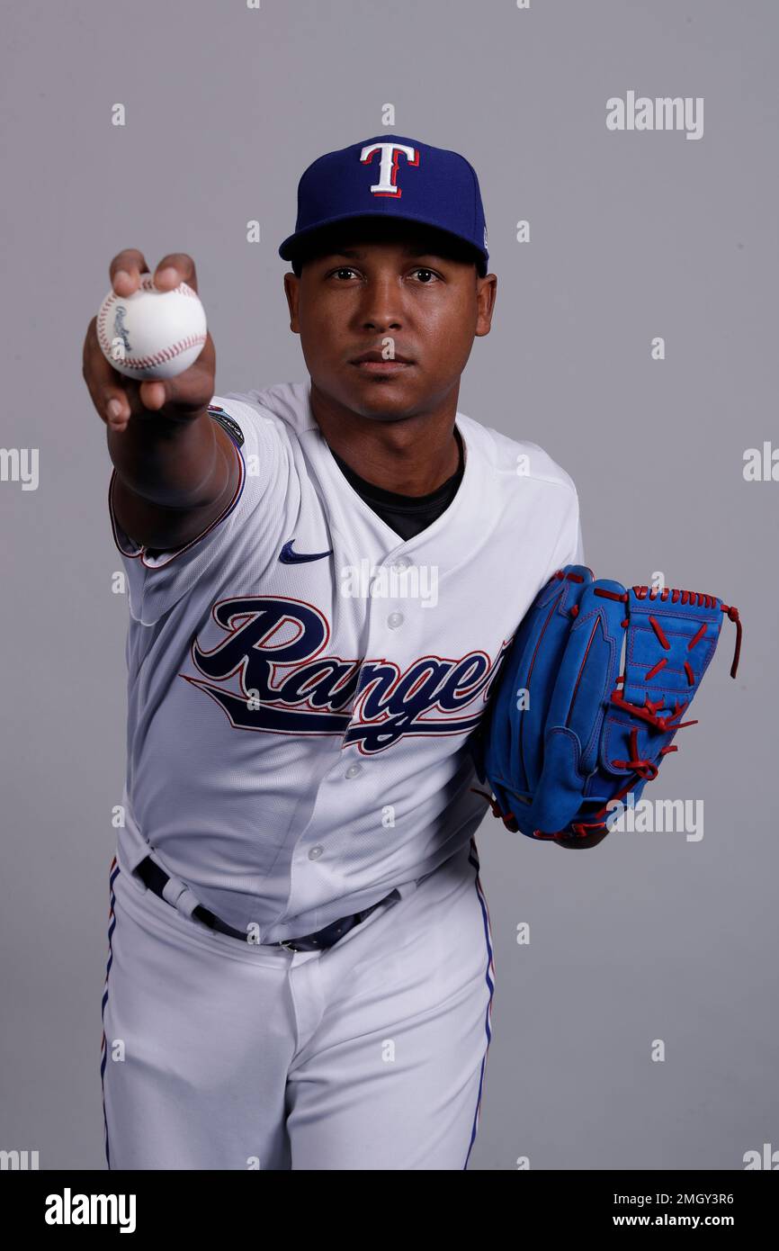 This is a 2020 photo of Jose Leclerc of the Texas Rangers baseball team ...
