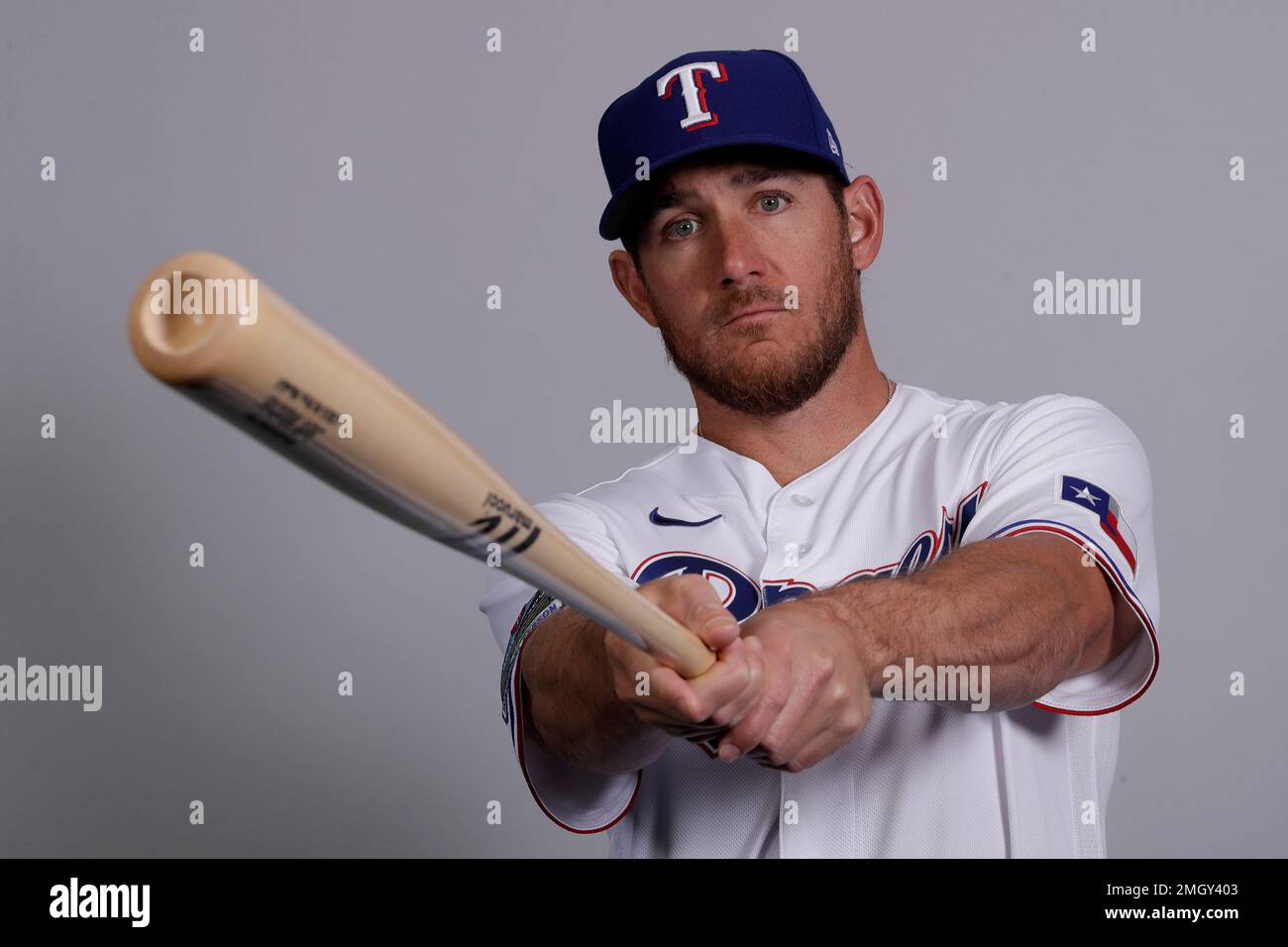 This is a 2020 photo of Jeff Mathis of the Texas Rangers baseball team ...
