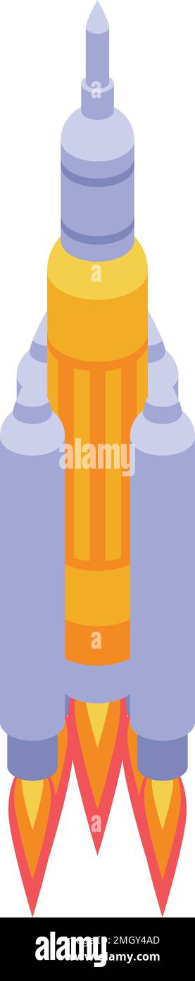 Flying space rocket icon isometric vector. Astronaut planet. Universe ...