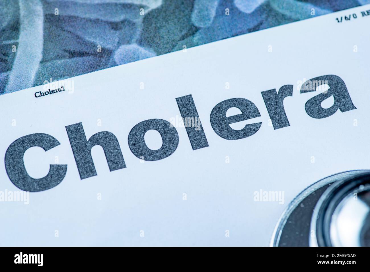 Close up of Cholera word disease and stethoscope,Medical health concept ...