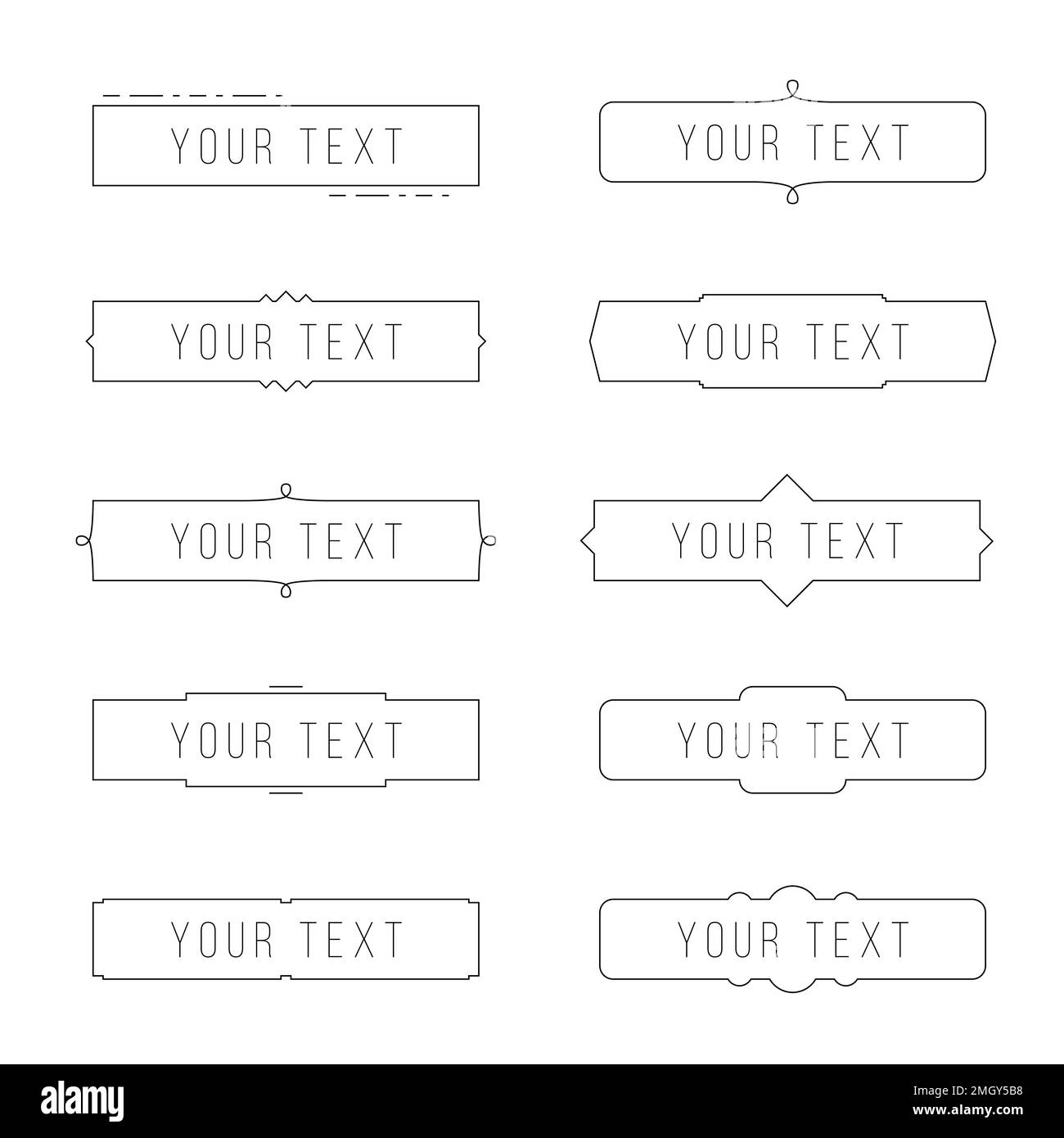 Simple rectangle text frames. Thin line frame template for your text ...