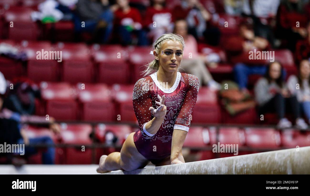 Alabama's Lexi Graber competes during an NCAA Women's gymnastics meet ...