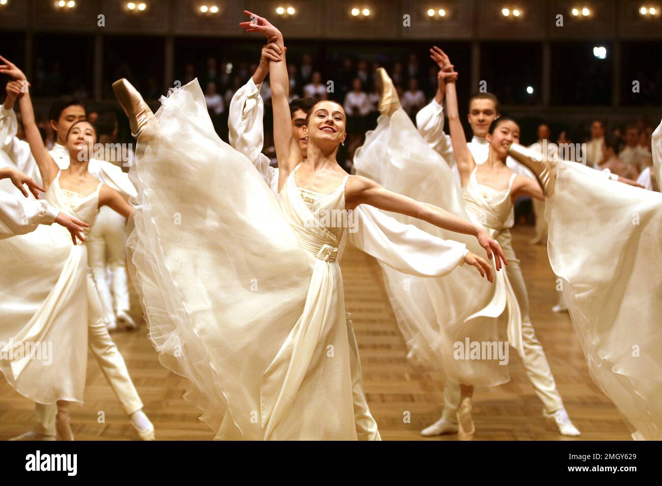 The ballet of the Viennese state opera perform perform during a dress ...